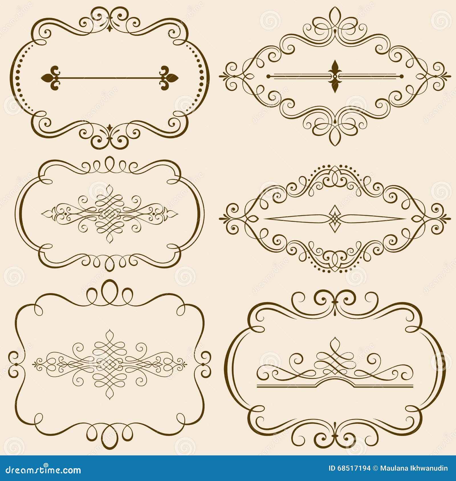 Decorative Calligraphic Frames III Stock Vector - Illustration of ...