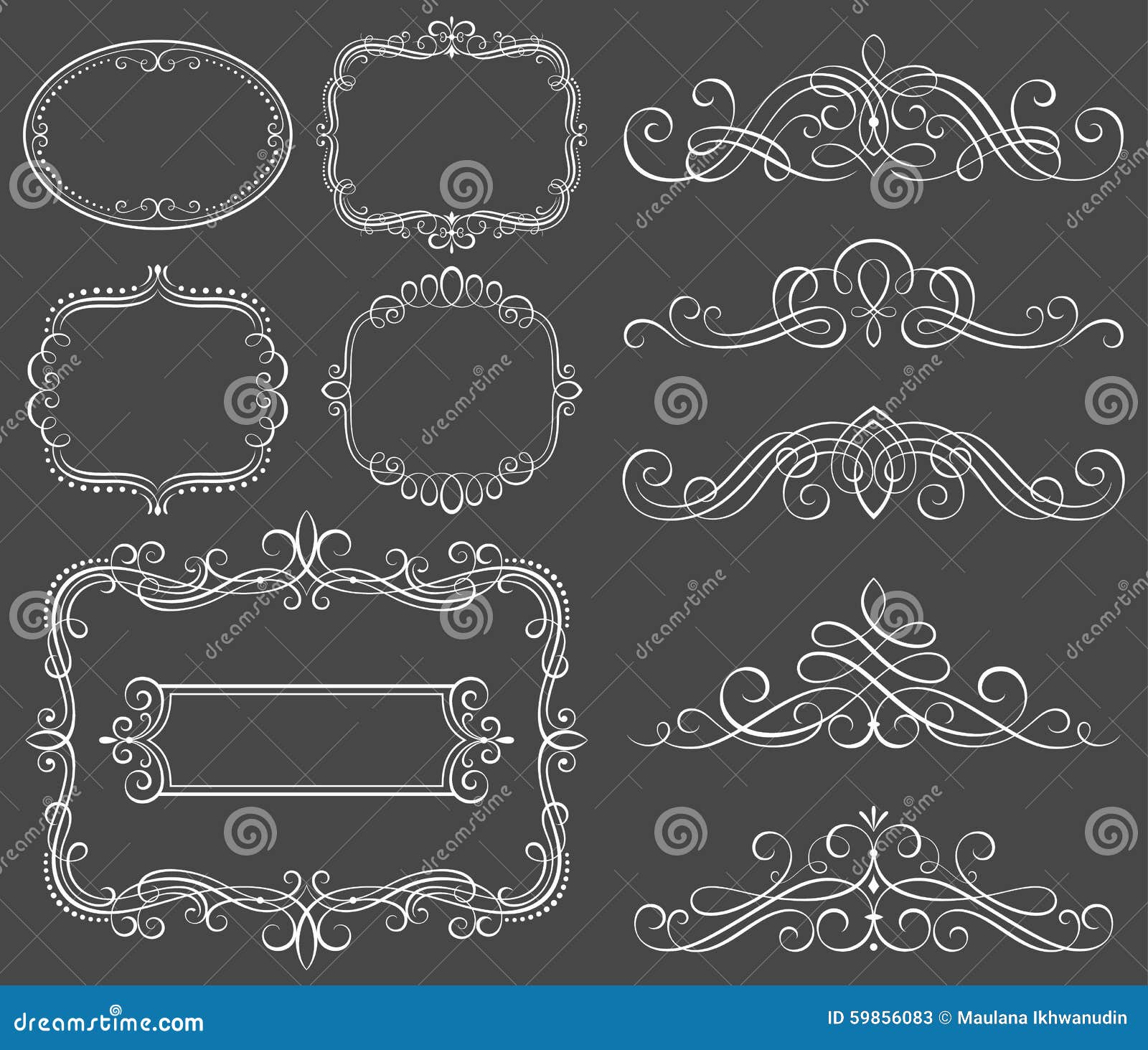 Decorative Calligraphic Frames Stock Vector - Illustration of gothic ...
