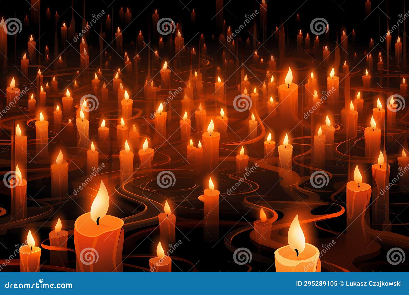 Elegant Burning Candles Abstract Graphics Background Stock Illustration ...