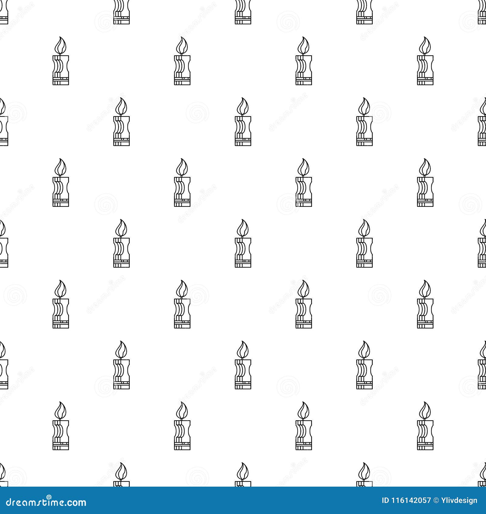 Decorative Candle Pattern Vector Seamless Stock Vector - Illustration ...