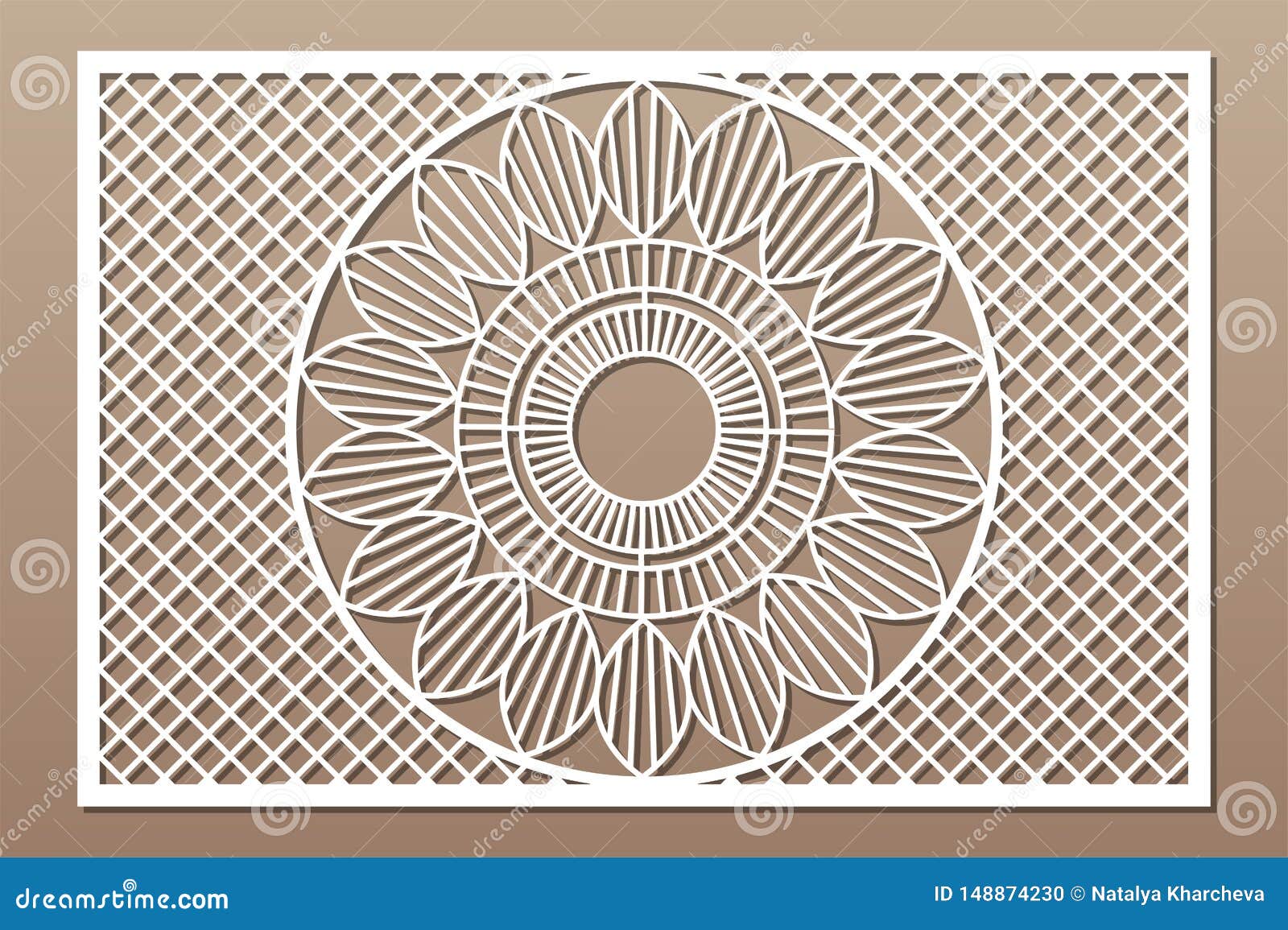 Decorative Card for Cutting. Geometry Line Mandala Pattern. Laser Cut ...