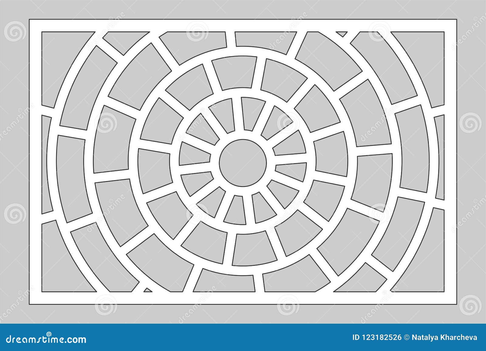 Decorative Card for Cutting Laser or Plotter. Linear Circular Pattern ...