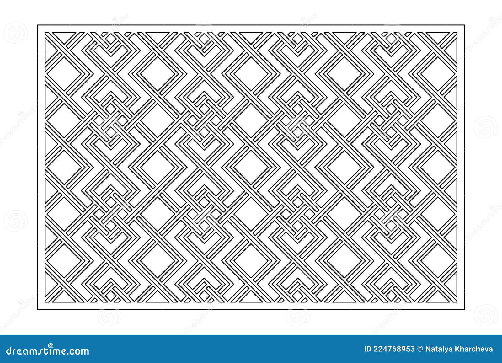 Decorative Card for Cutting. Linear Square Geometric Celtic Weave ...