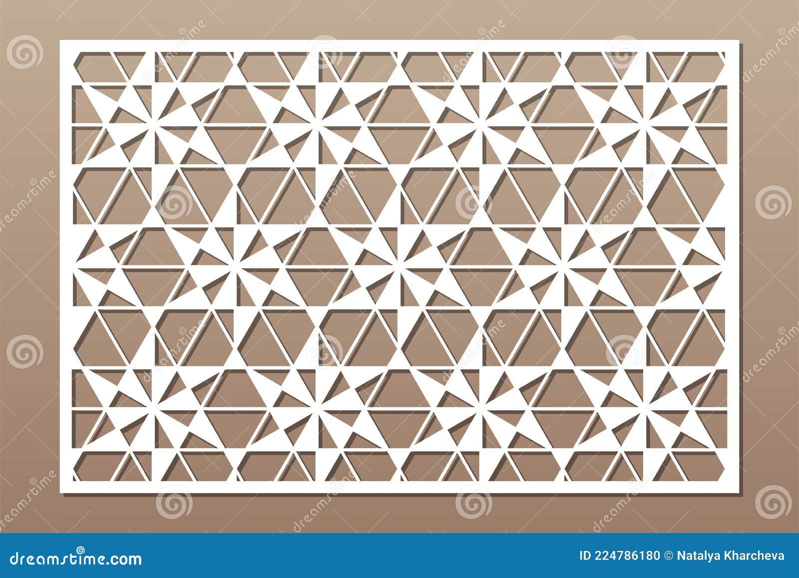 Decorative Card for Cutting. Linear Square Geometric Mosaic Pattern ...