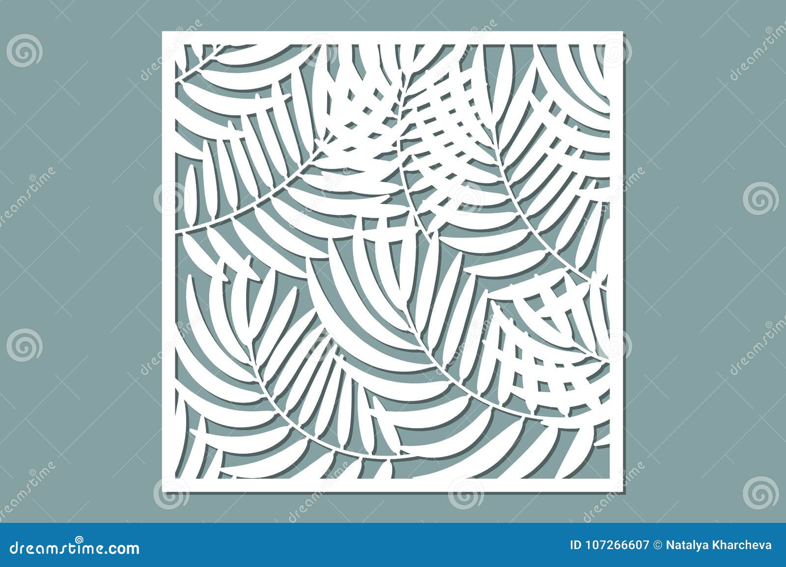Decorative Card for Cutting. Palm Leaf Pattern. Laser Cut Stock Vector ...