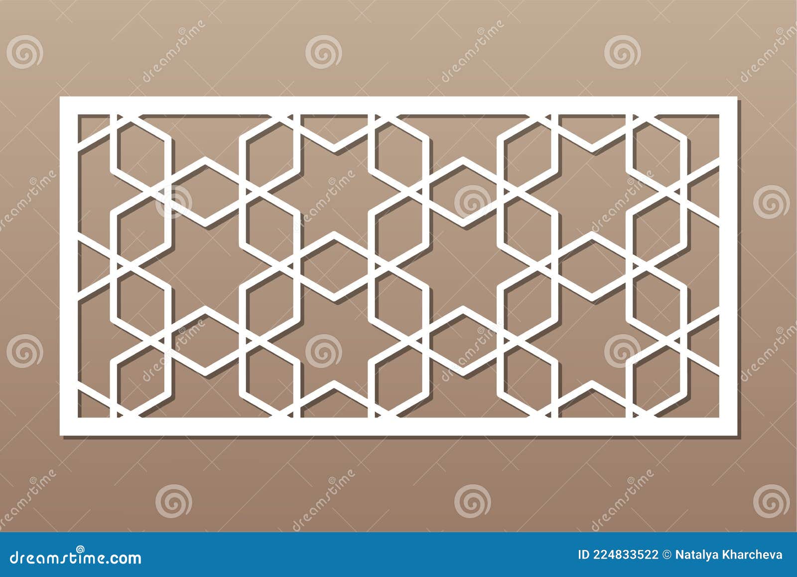 Decorative Card for Cutting. Recurring Artistic Arab Mosaic Pattern ...