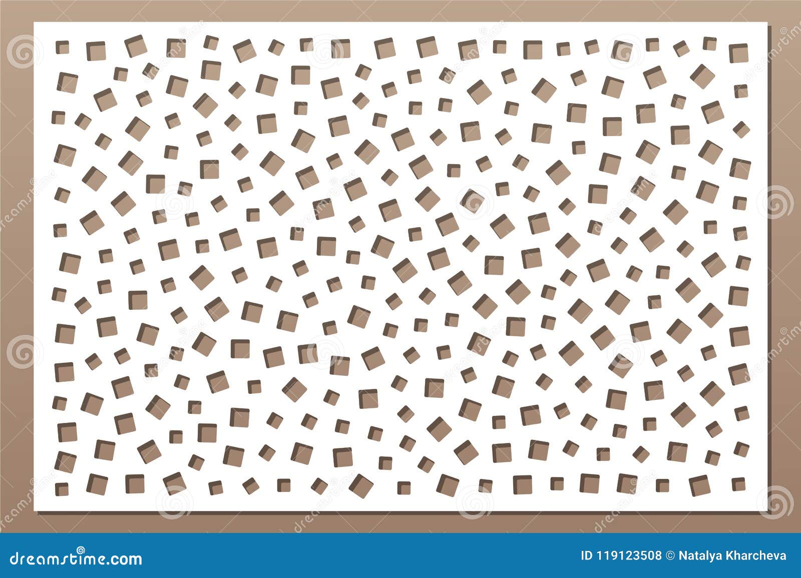 Decorative Card for Cutting. Repeat Square Pattern. Laser Cut Panel ...