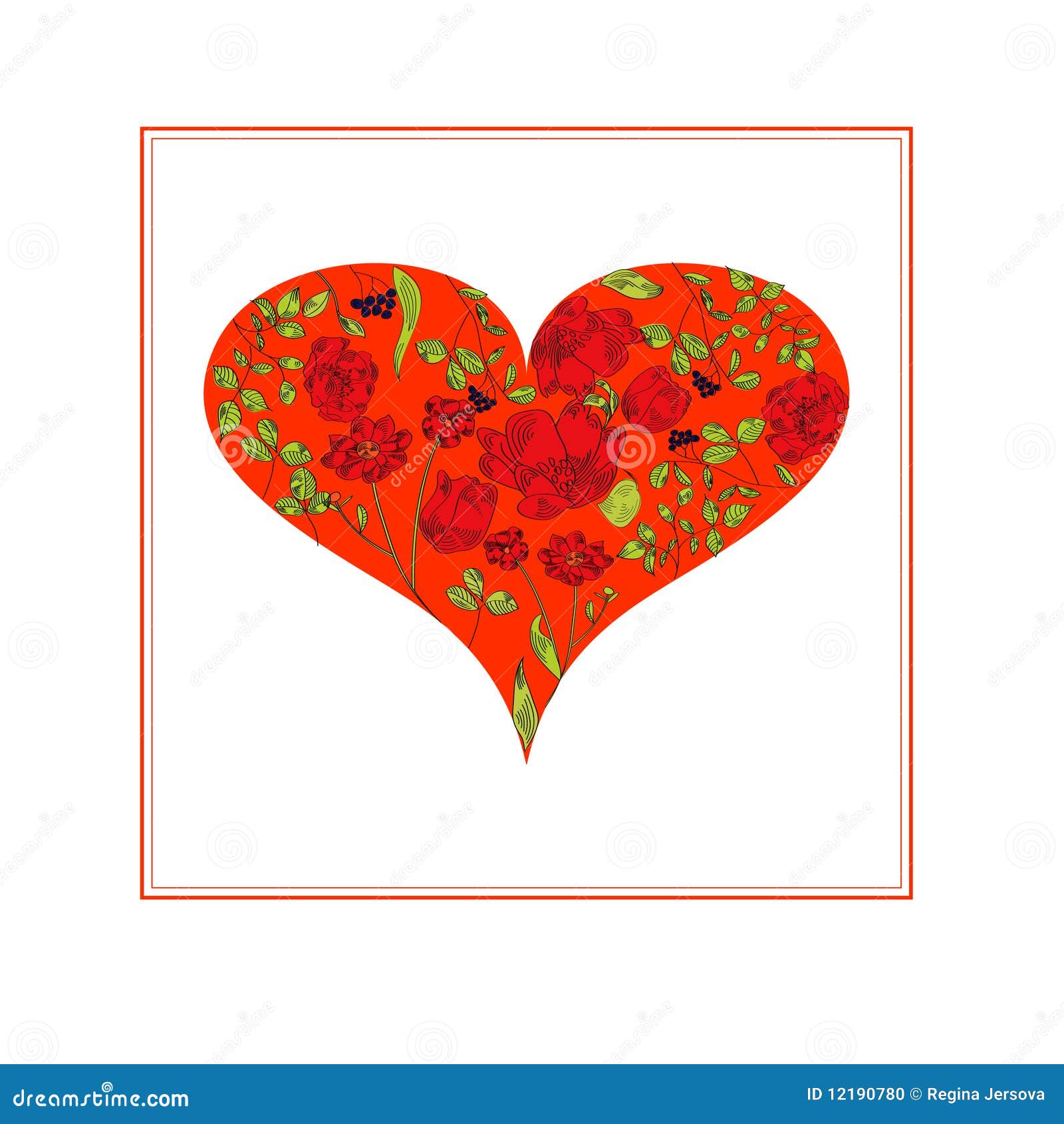 Decorative card with heart stock vector. Illustration of decoration ...