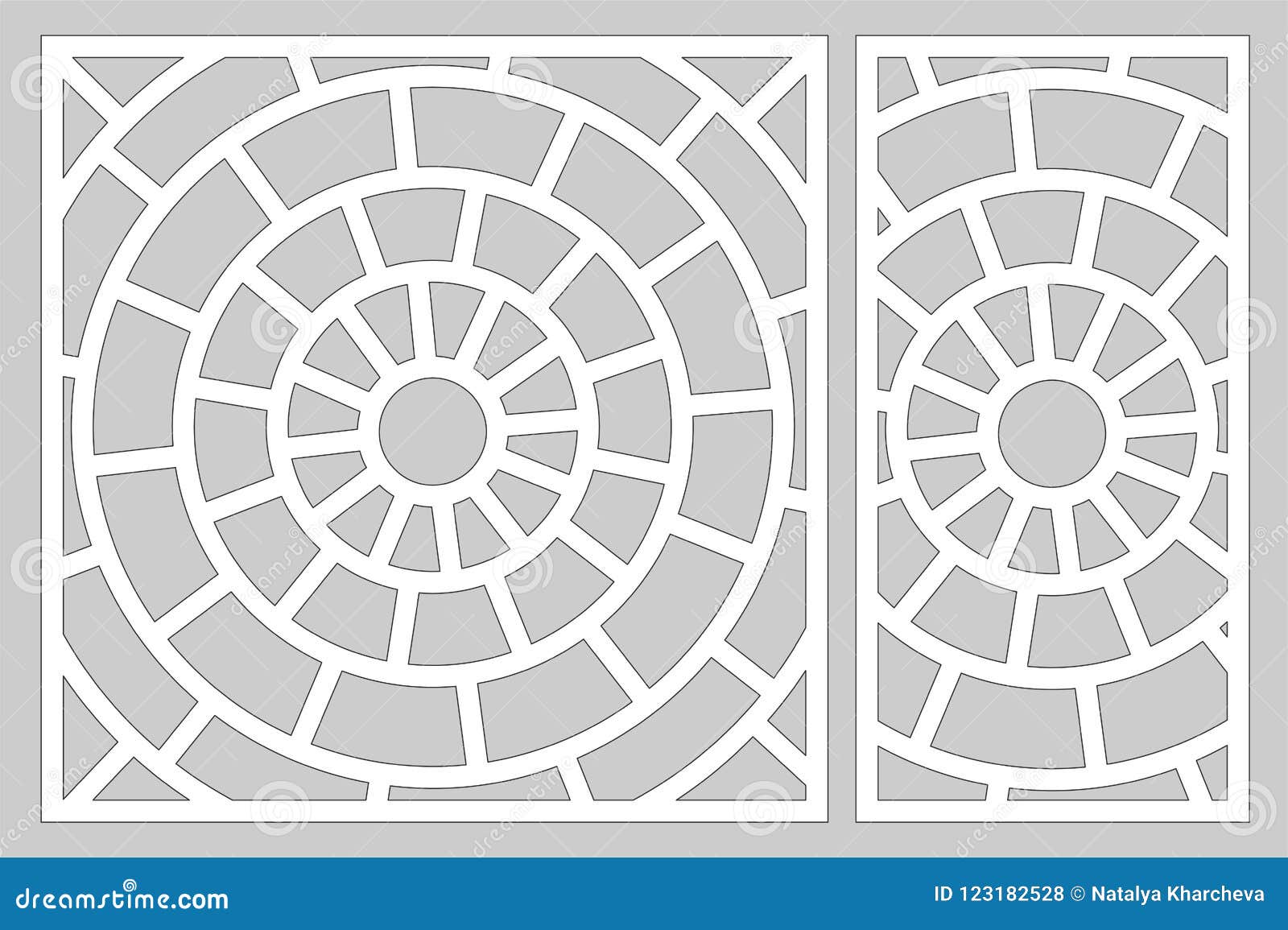 Decorative Card Set for Cutting Laser or Plotter. Linear Circular ...