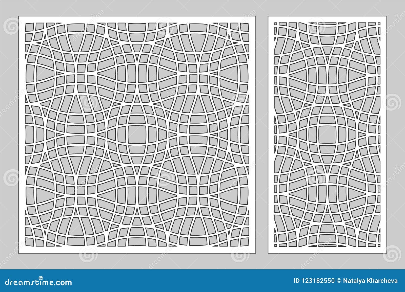Decorative Card Set for Cutting Laser or Plotter. Linear Geometric ...