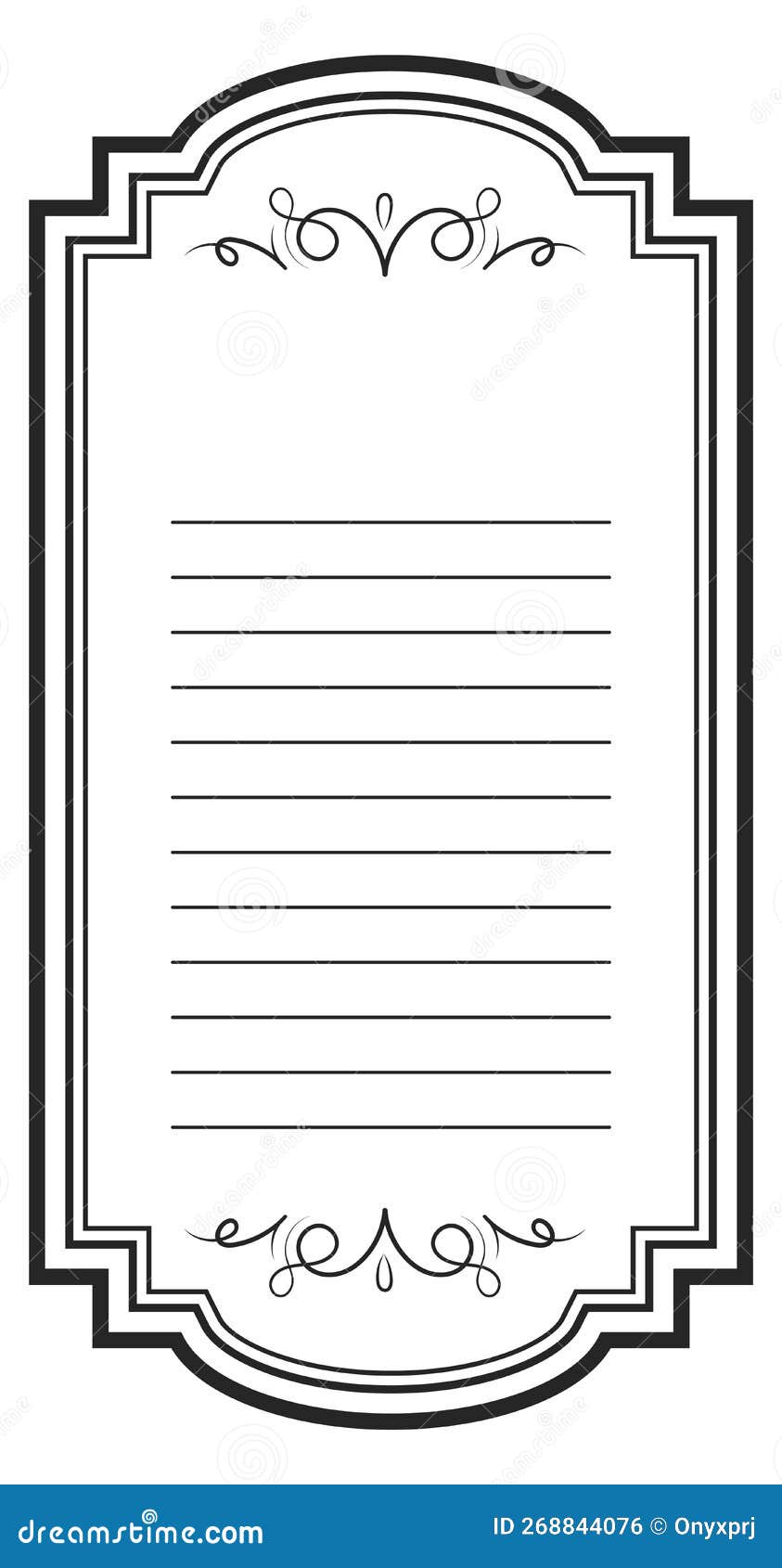 Decorative Card Template. Elegant Empty Text Frame Stock Vector ...