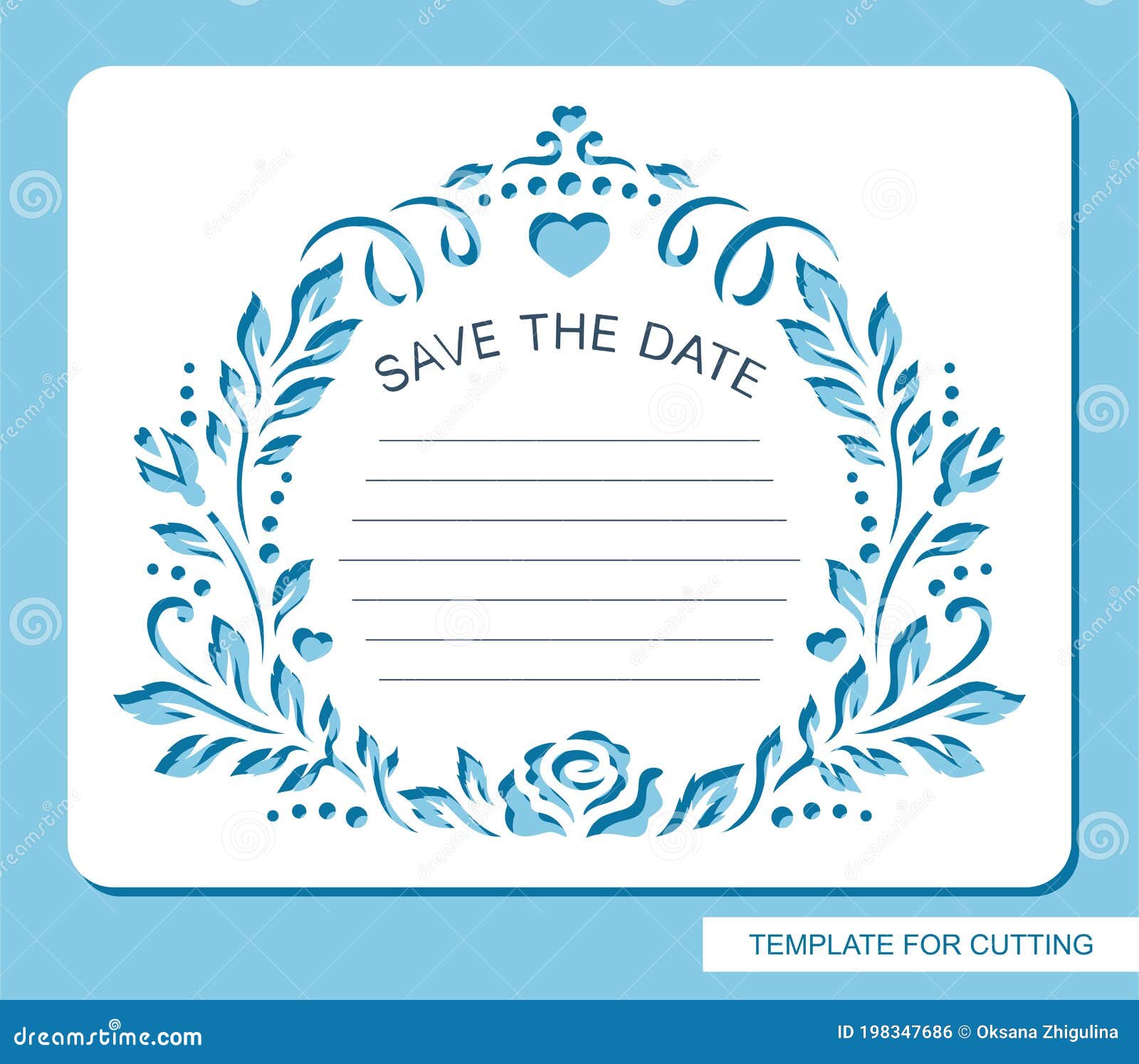 Decorative Card or Wedding Invitation with Cut-out Pattern. Stock ...