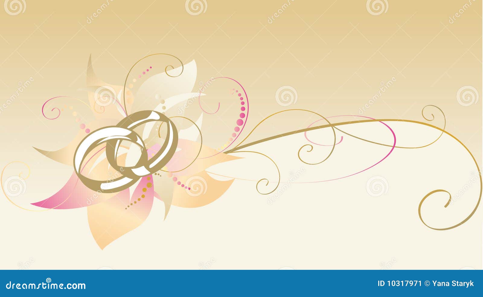 Decorative Card with Wedding Rings Stock Vector - Illustration of swirl ...