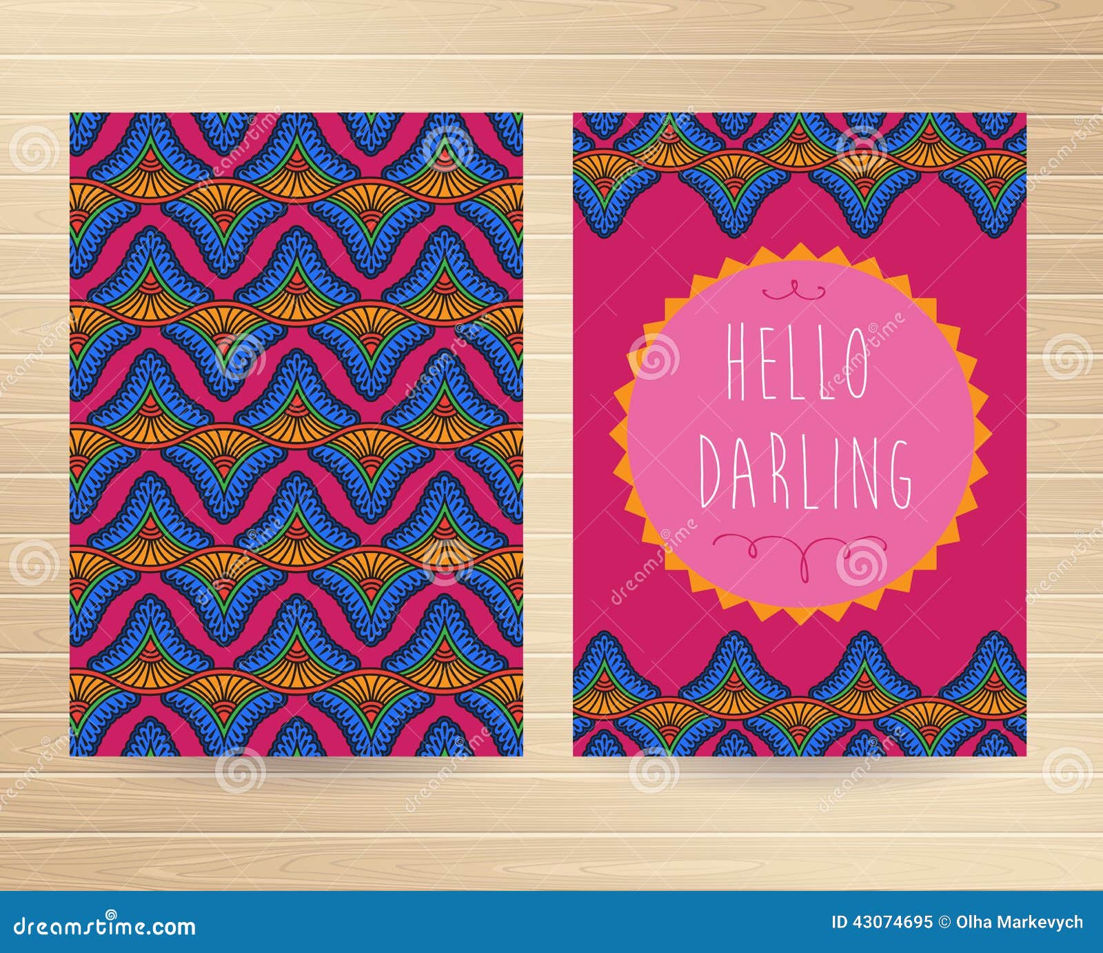 Hello Darling In French Language. Hand Drawn Lettering Background. Ink ...