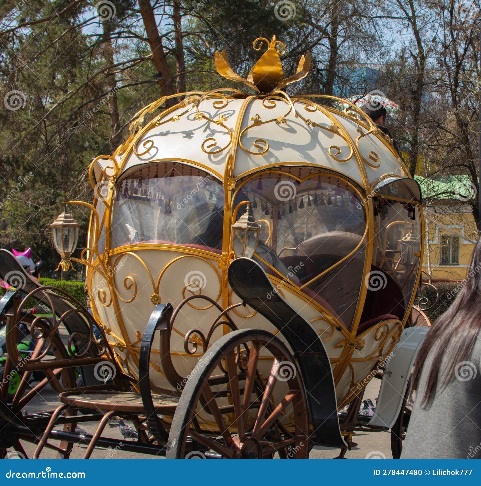 Decorative Carriage Dcorated with Knitted Patterns Metal Rods Stock ...