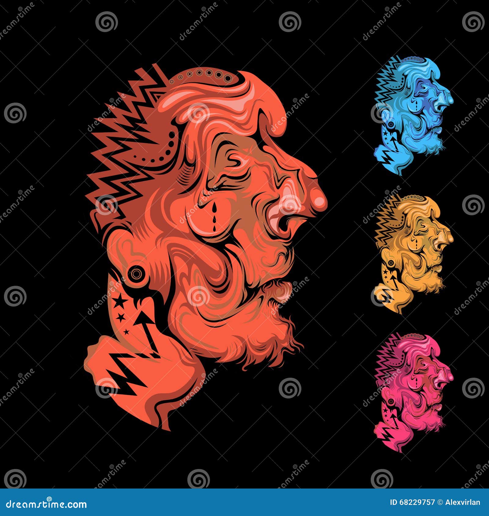 Decorative Cartoon Face stock vector. Illustration of design - 68229757