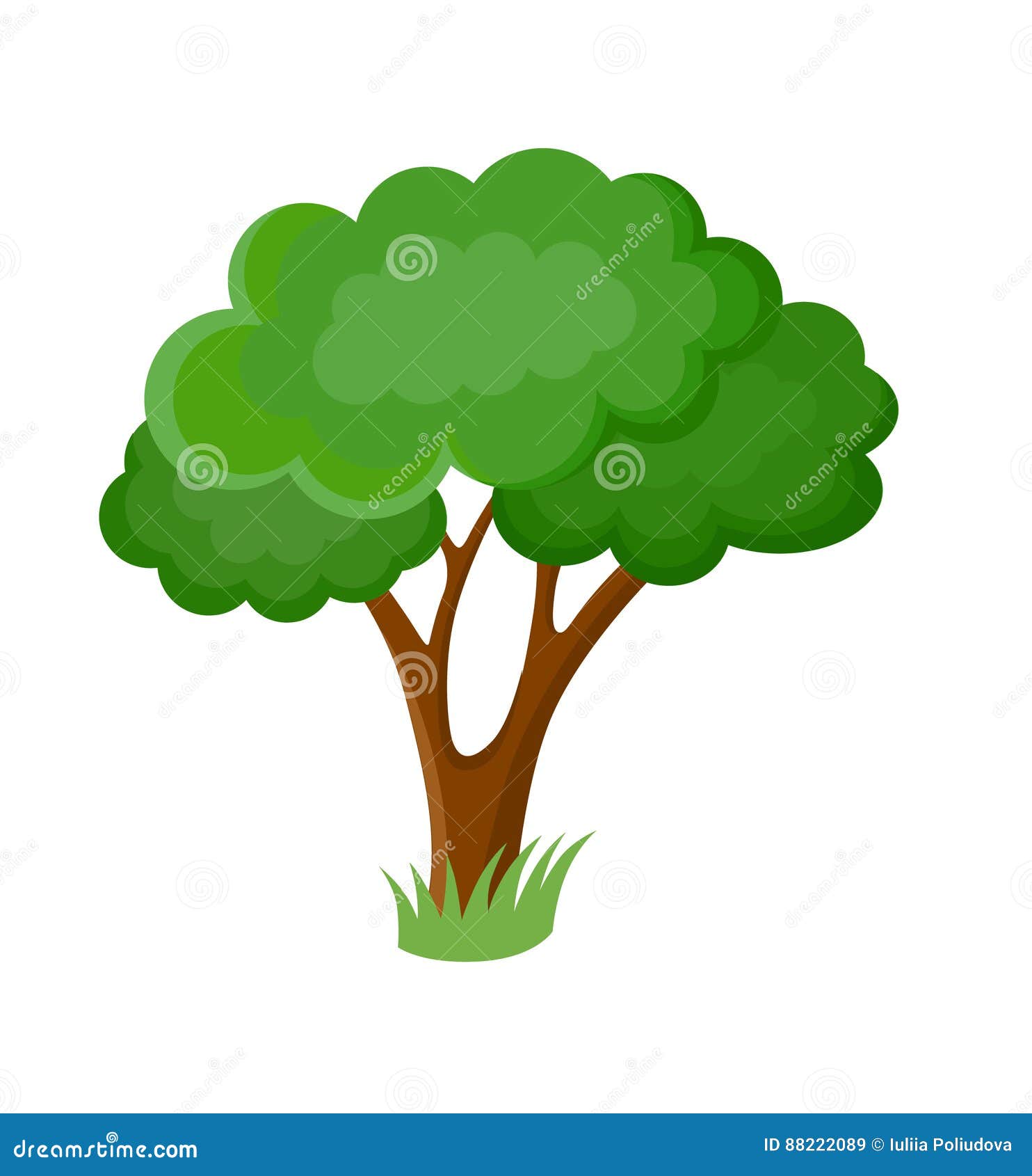 Decorative cartoon tree stock illustration. Illustration of cartoon ...