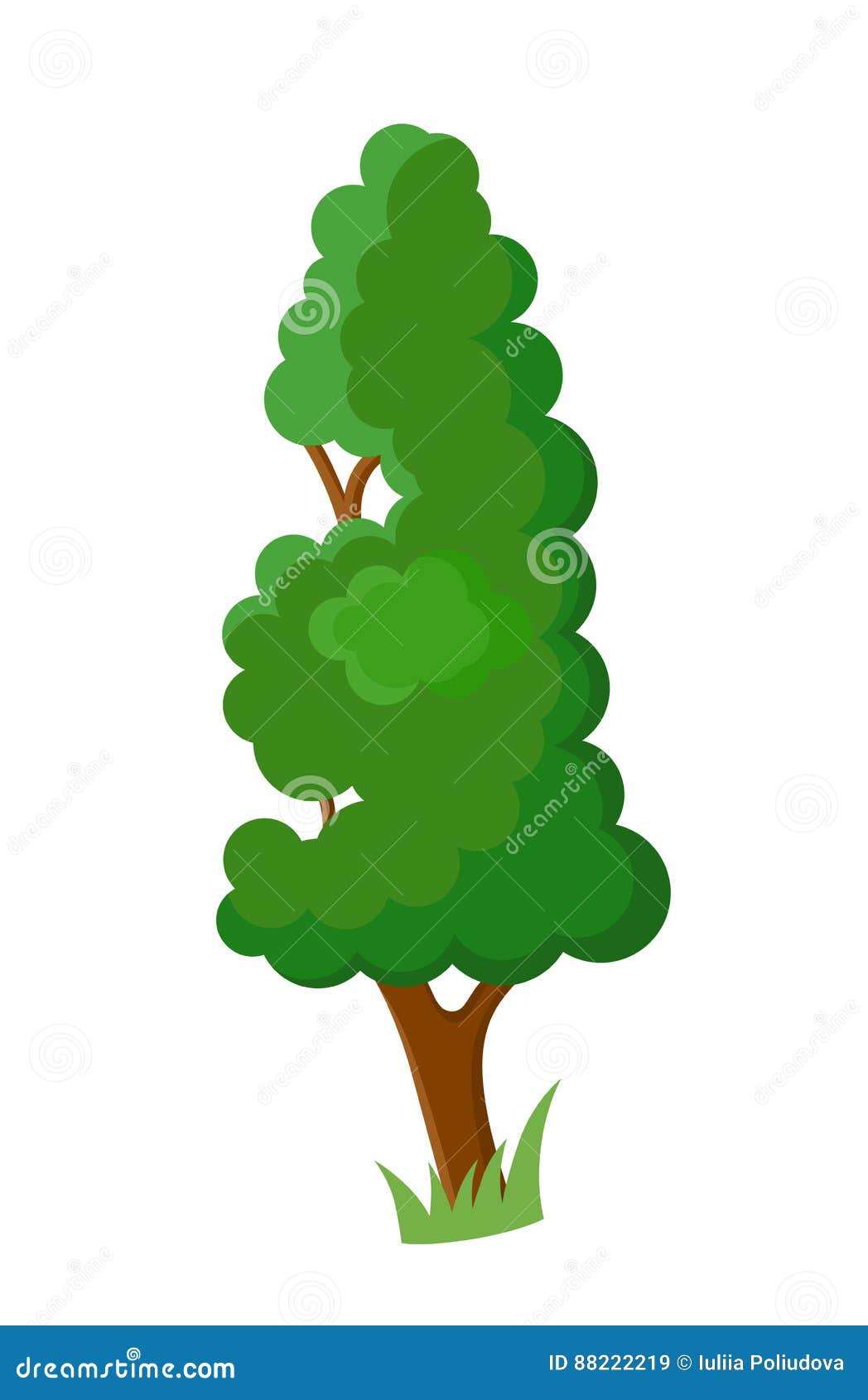 Decorative cartoon tree stock illustration. Illustration of design ...