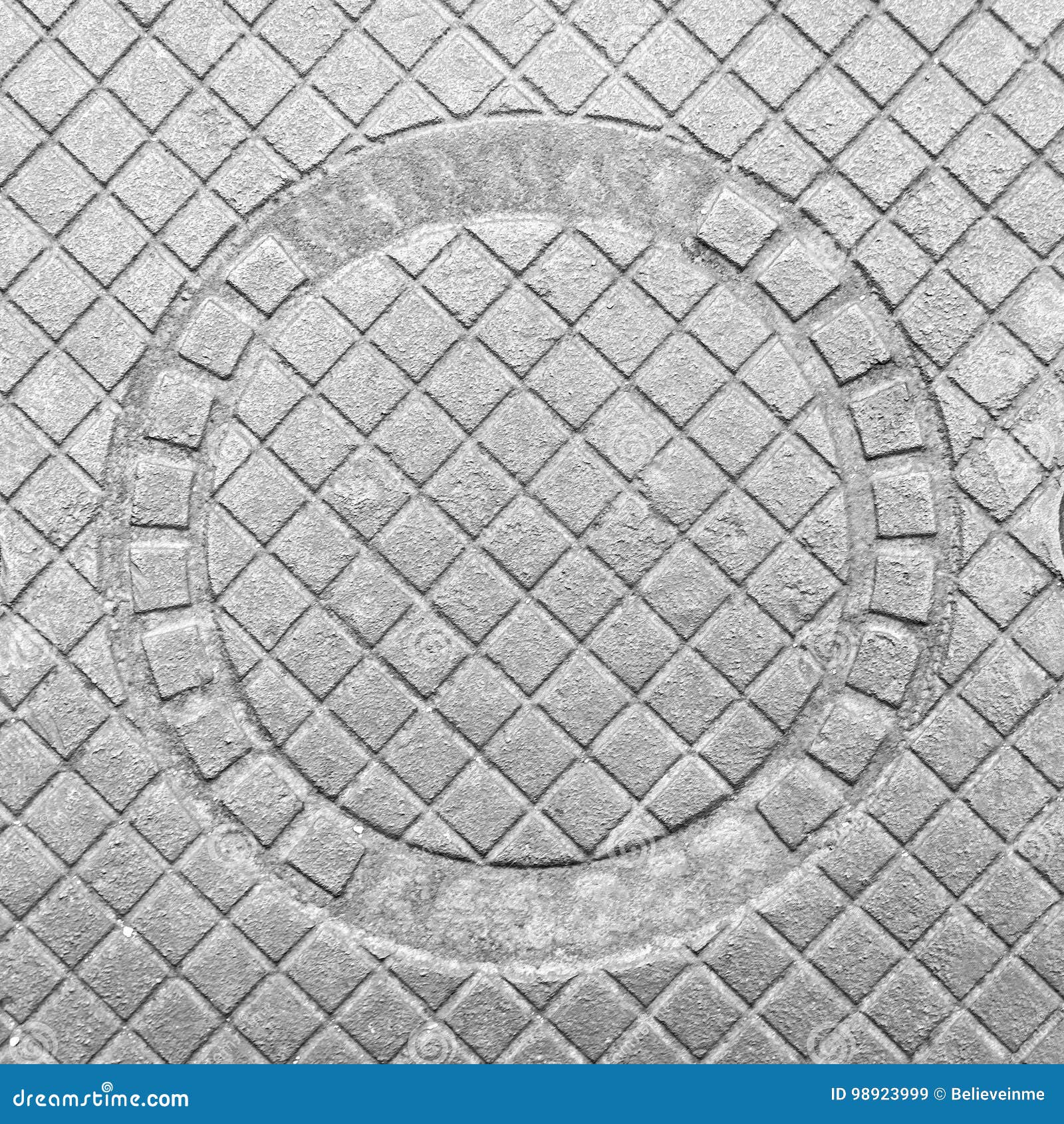Decorative Cast-iron Cover of the Sewer Hatch. Stock Image - Image of ...