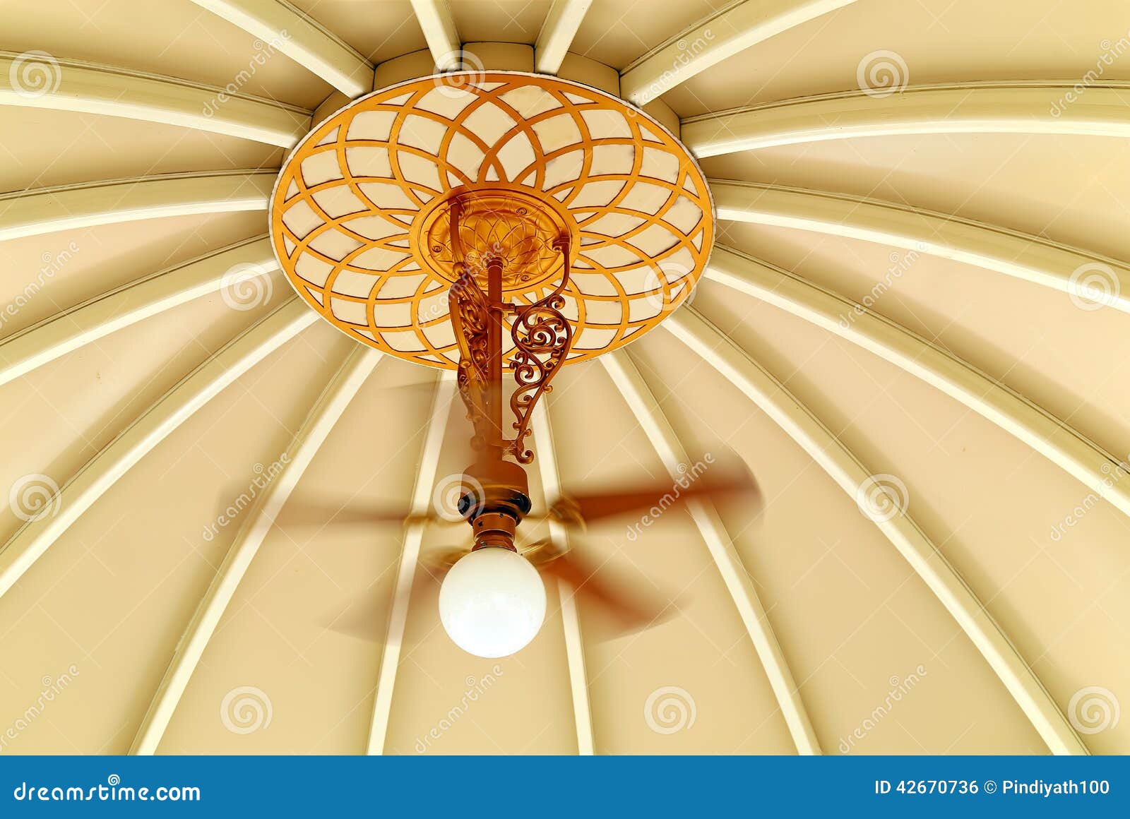 Decorative ceiling and fan stock photo. Image of design - 42670736