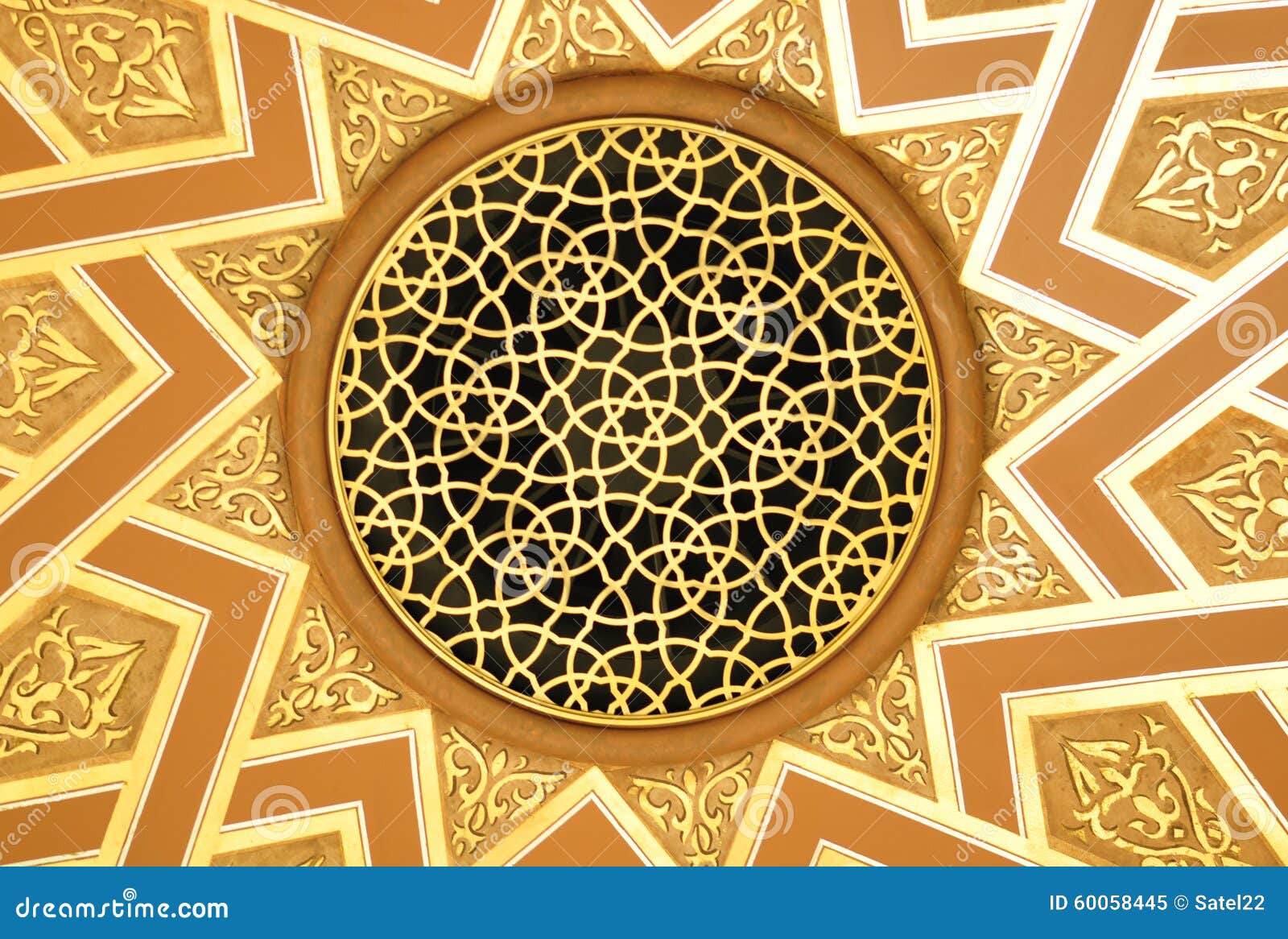 Decorative Ceiling with Islamic Craft Stock Image - Image of background ...