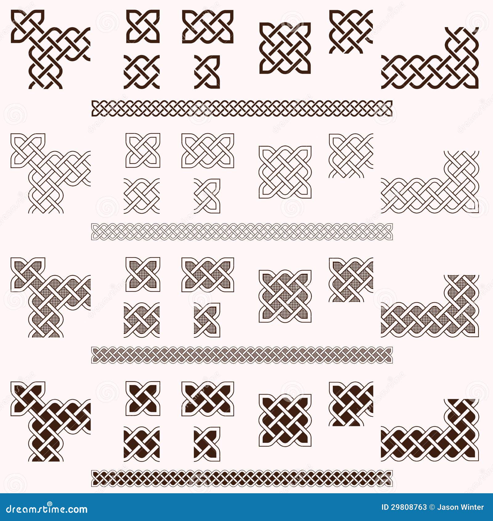 Celtic Borders stock vector. Illustration of element - 29808763