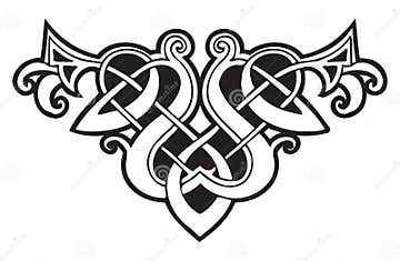 Decorative Celtic Heart Knot Pattern Tattoo Stock Vector - Illustration ...
