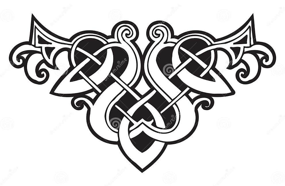 Decorative Celtic Heart Knot Pattern Tattoo Stock Vector - Illustration ...