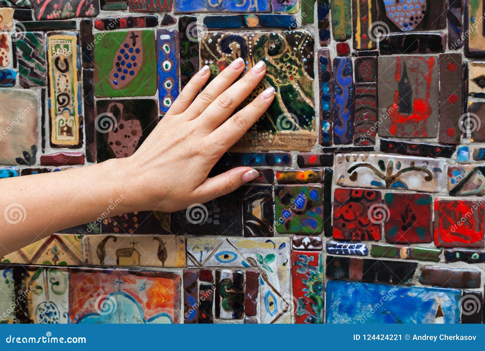 Decorative Ceramic Faience Tiles on Wall Stock Image - Image of ...