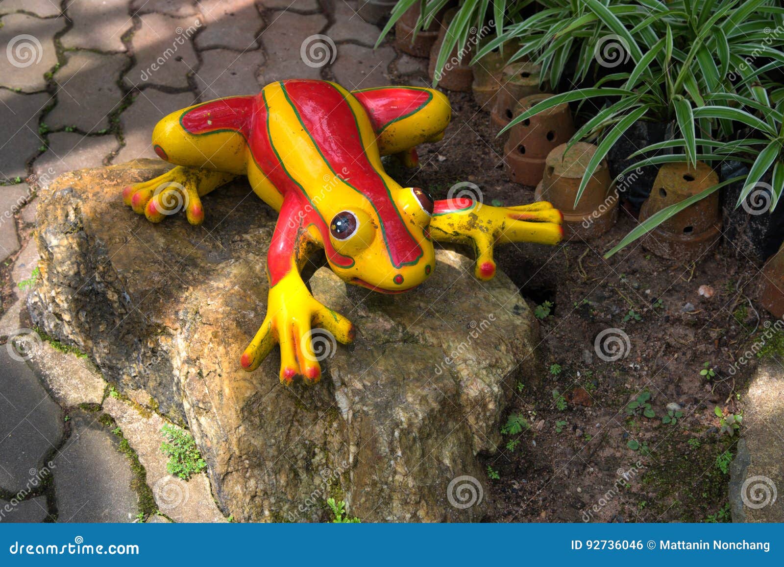 Decorative Ceramic Frog in Garden Stock Photo - Image of color, figures ...