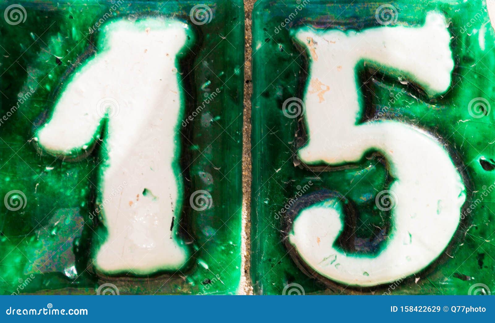 Decorative Ceramic House Number 15 Tile on the Wall, Characteristic ...