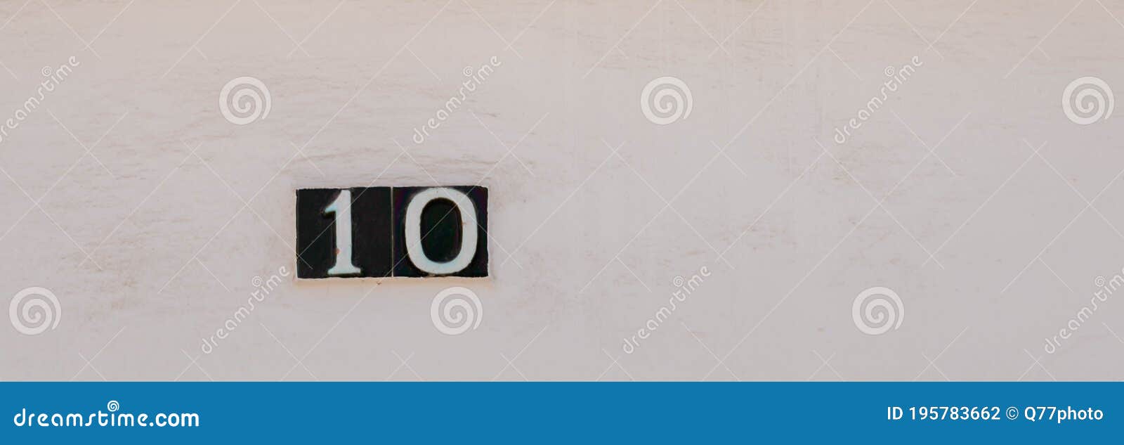Decorative Ceramic House Number 10 Tile on the Wall, Characteristic ...
