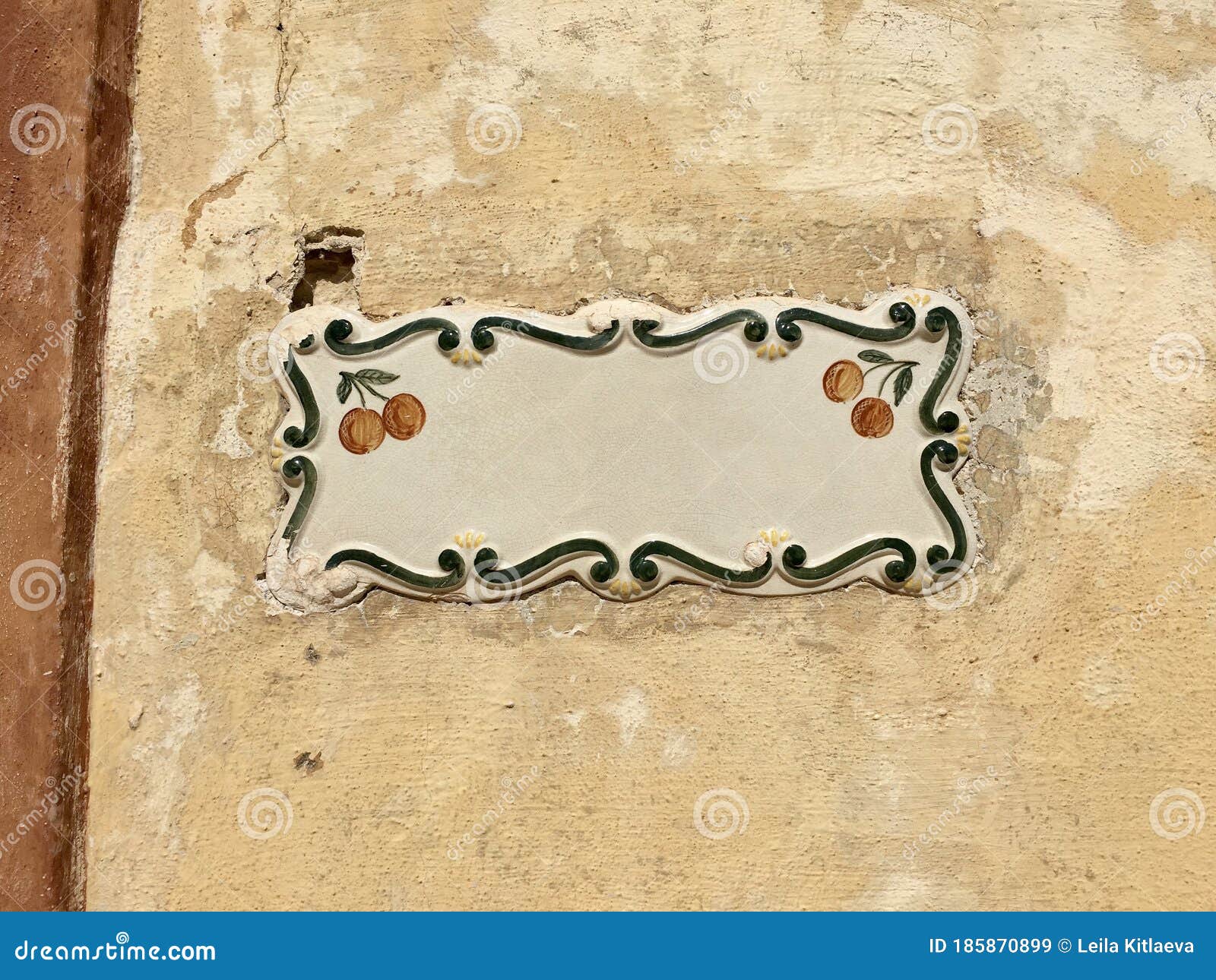 Decorative ceramic plaque stock image. Image of grunge - 185870899