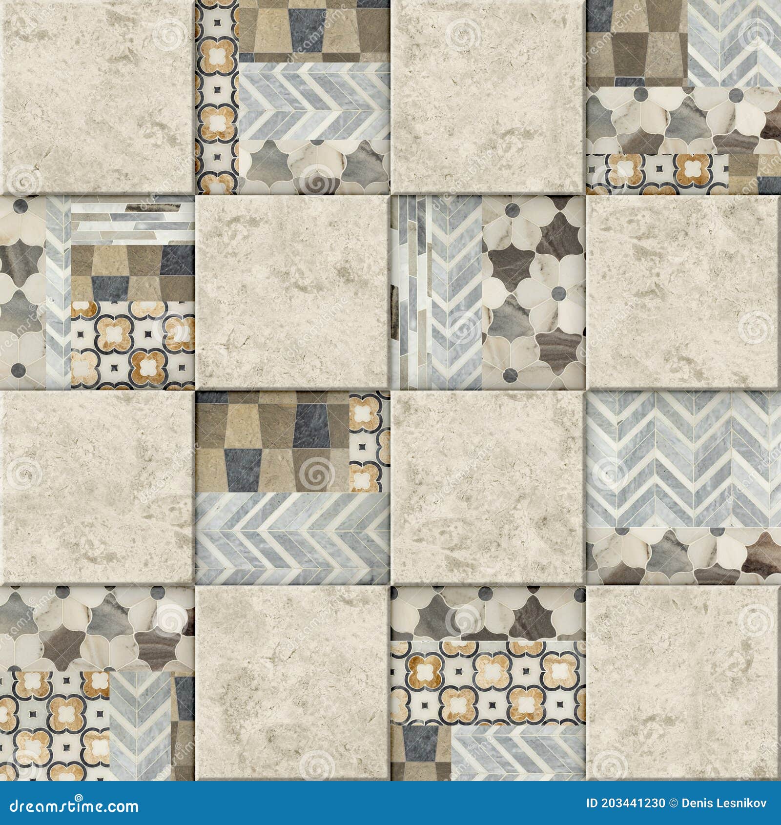Decorative Ceramic Tiles. Stone Mosaic with Patterns. Element for ...