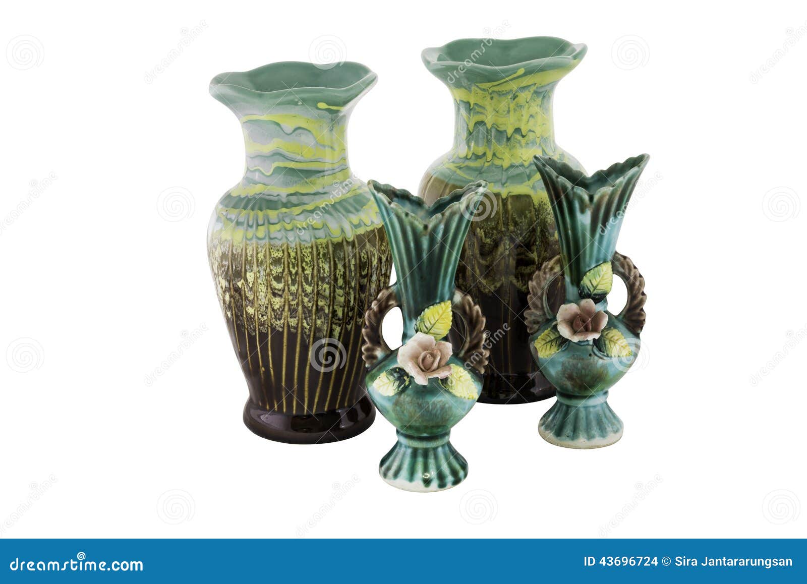 Decorative Ceramic Vase Isolated Stock Photo - Image of water, ceramic ...