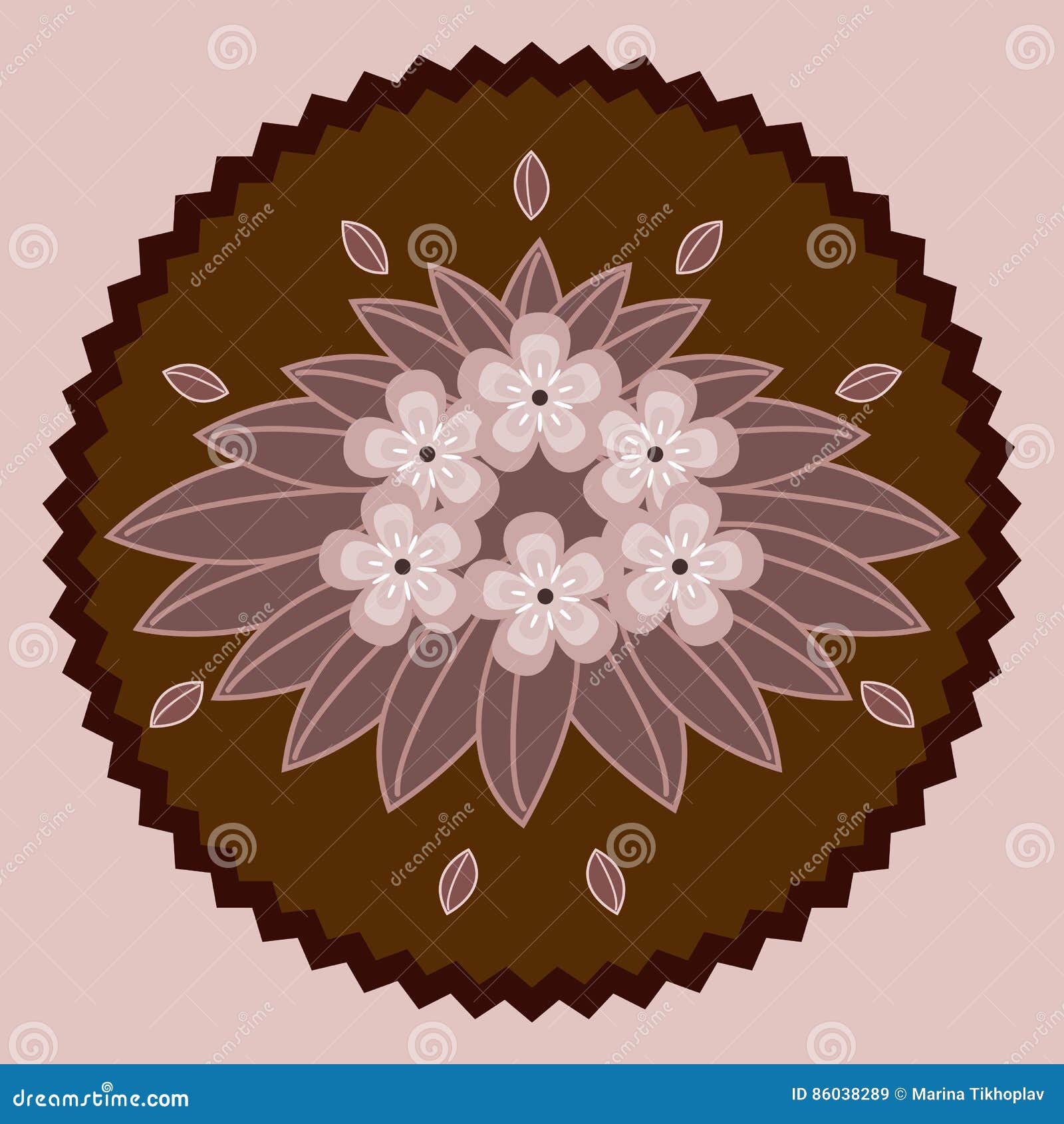 Decorative Chocolate Flowers Stock Vector - Illustration of brown ...