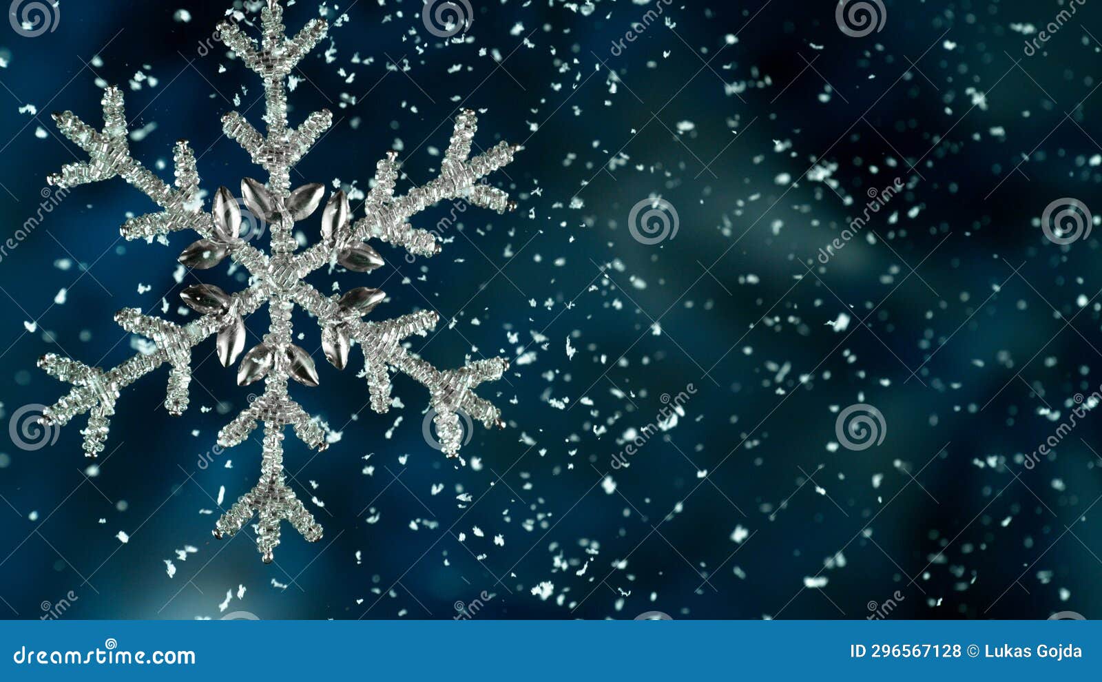 Decorative Christmas Flake with Bokeh Lights Stock Photo - Image of ...