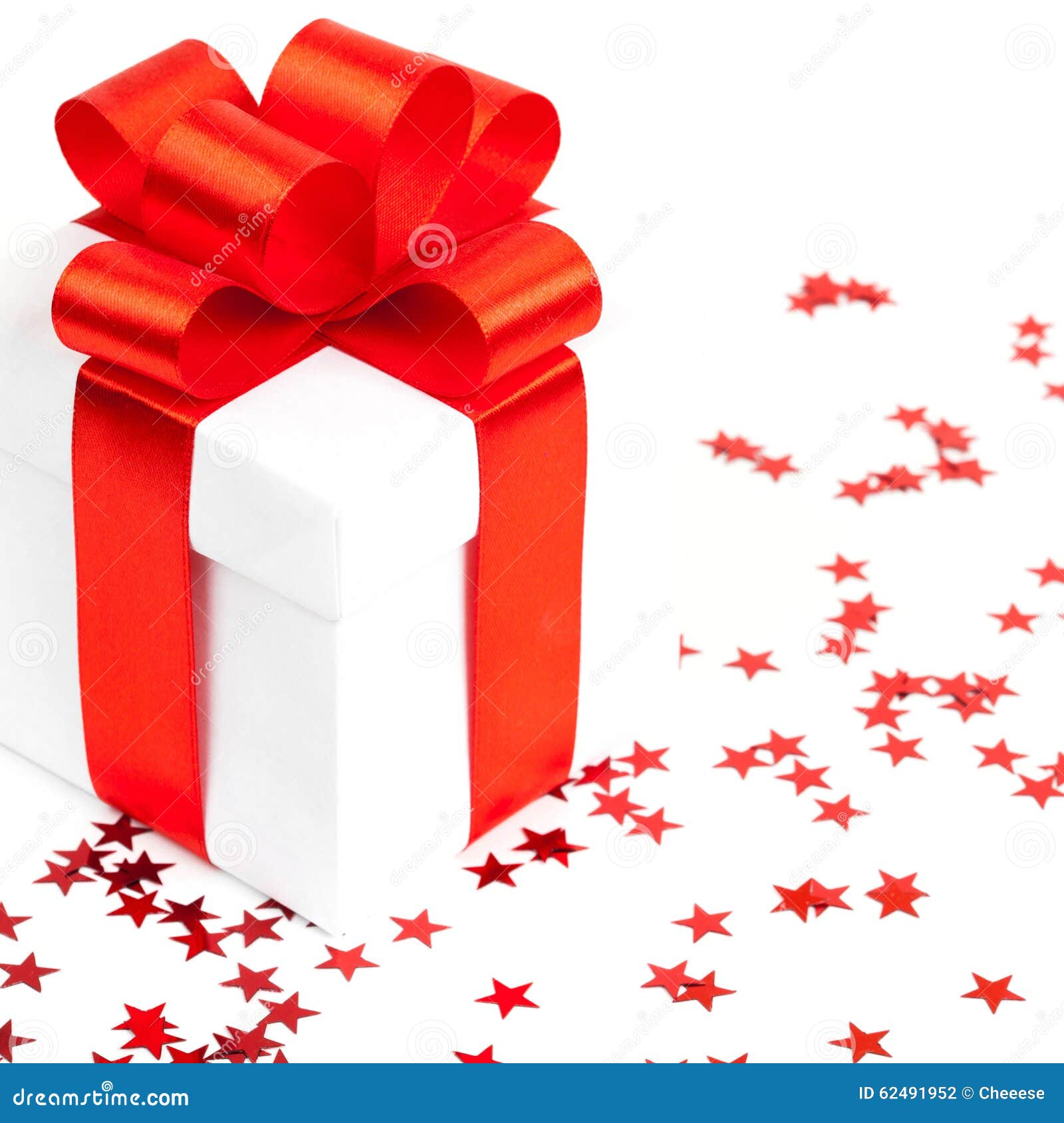 Decorative Christmas Gift on White Background Stock Photo - Image of ...