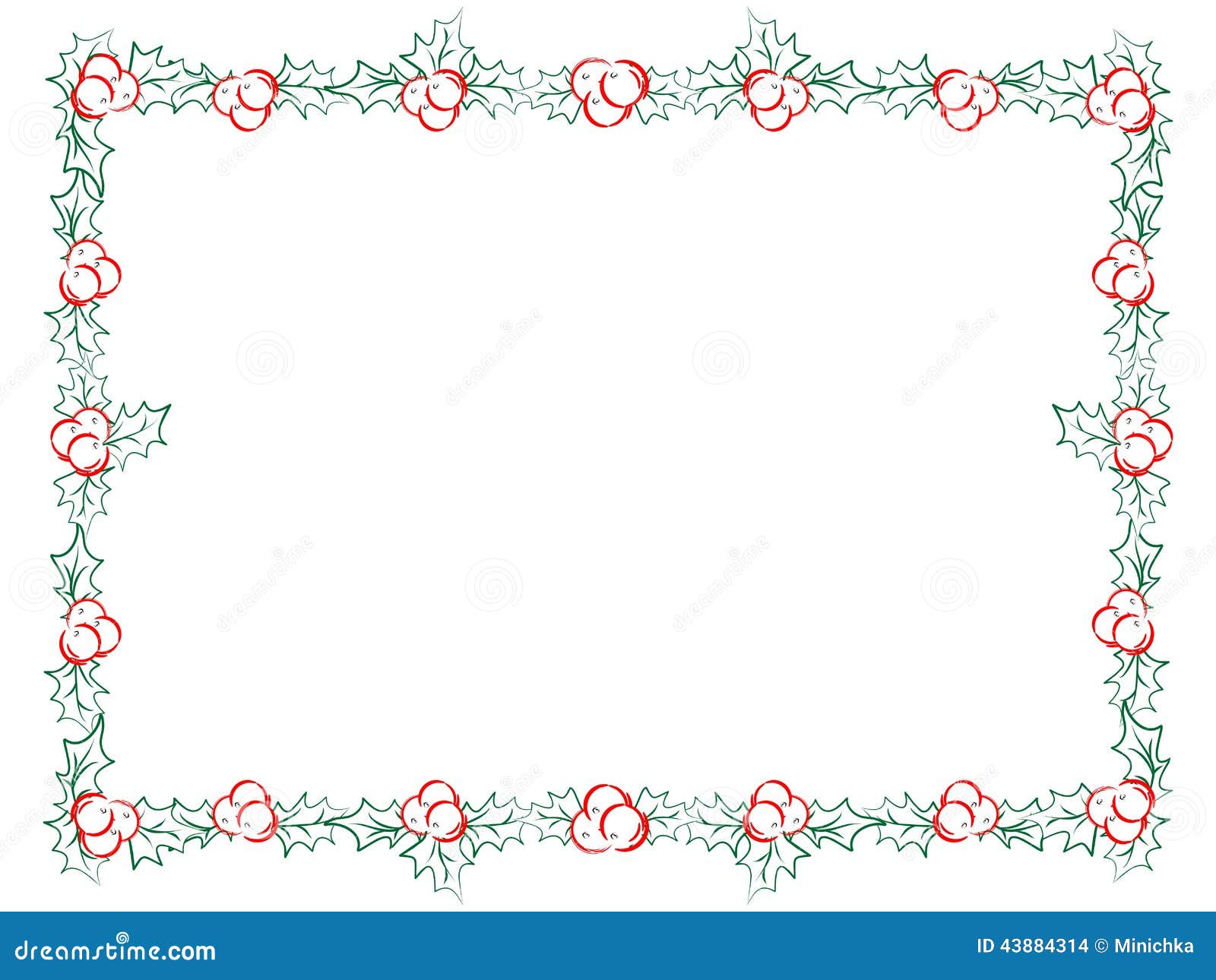 Decorative Christmas Holly Frame. Stock Vector - Illustration of leaf ...