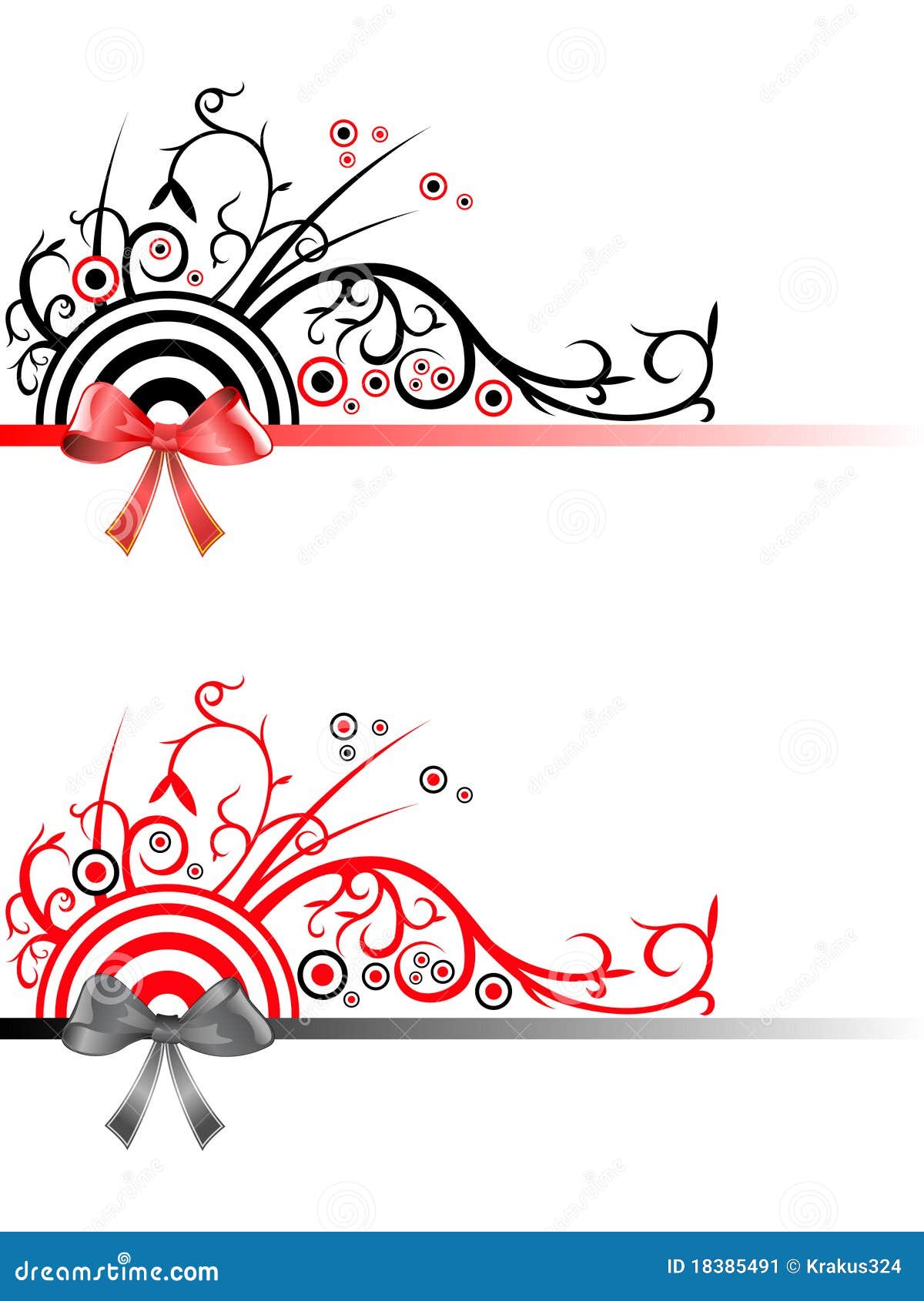 Decorative Christmas Ribbon Borders Stock Illustration - Illustration ...