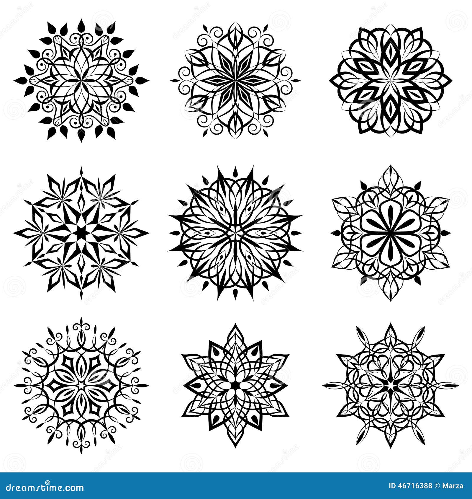 Decorative Circle Design Elements Stock Vector - Illustration of ...