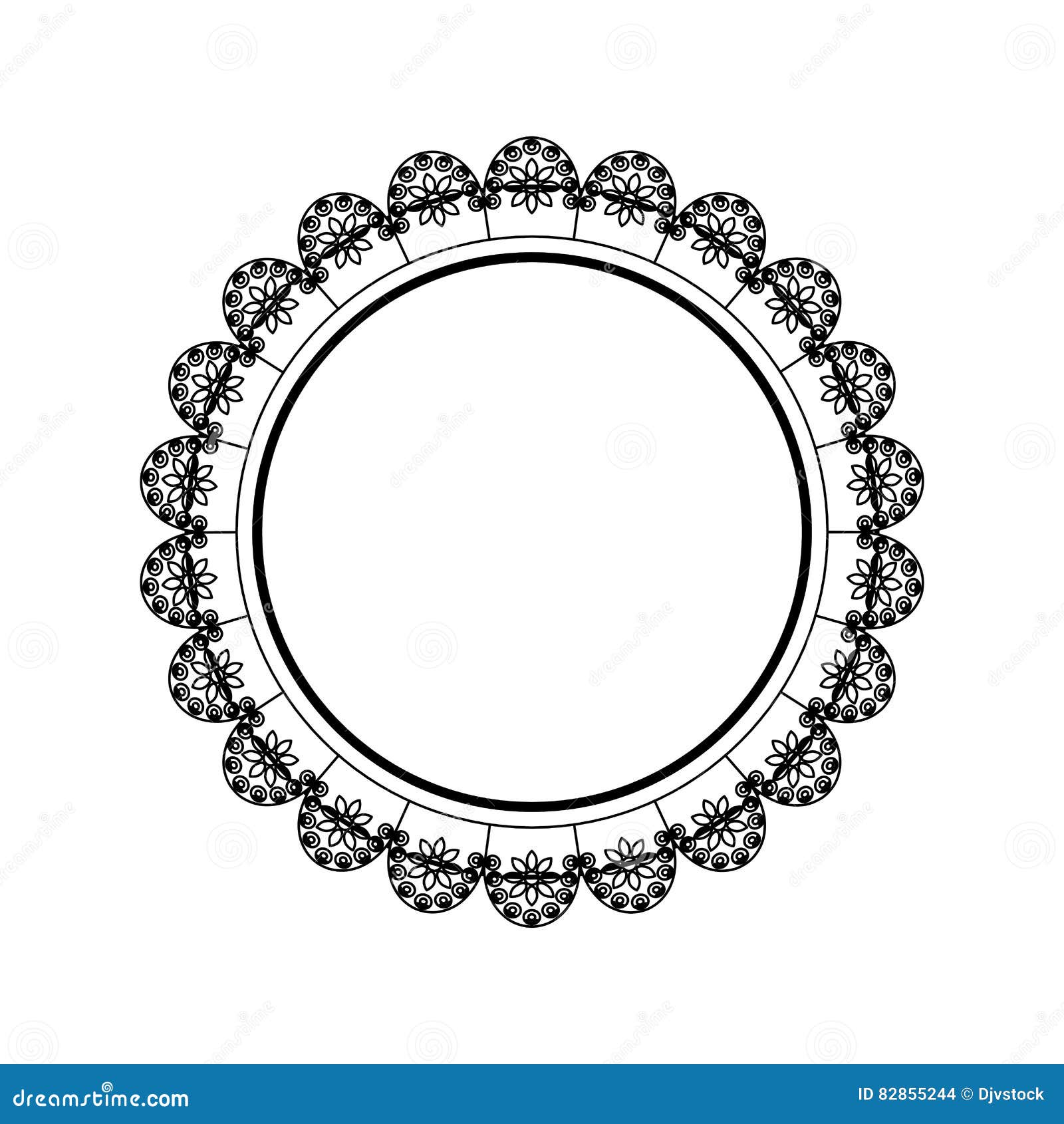 Decorative circle emblem stock vector. Illustration of frame - 82855244