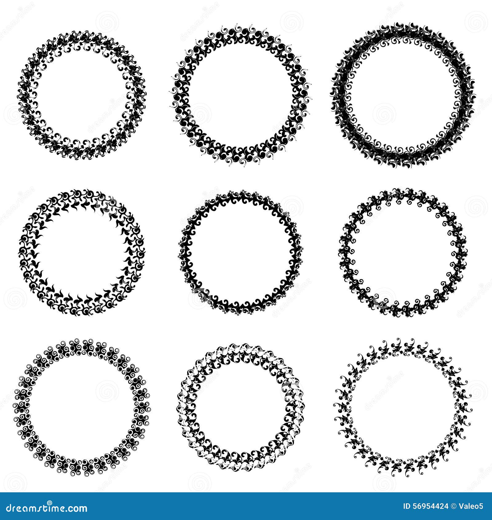Decorative Circle Frames stock vector. Illustration of retro - 56954424