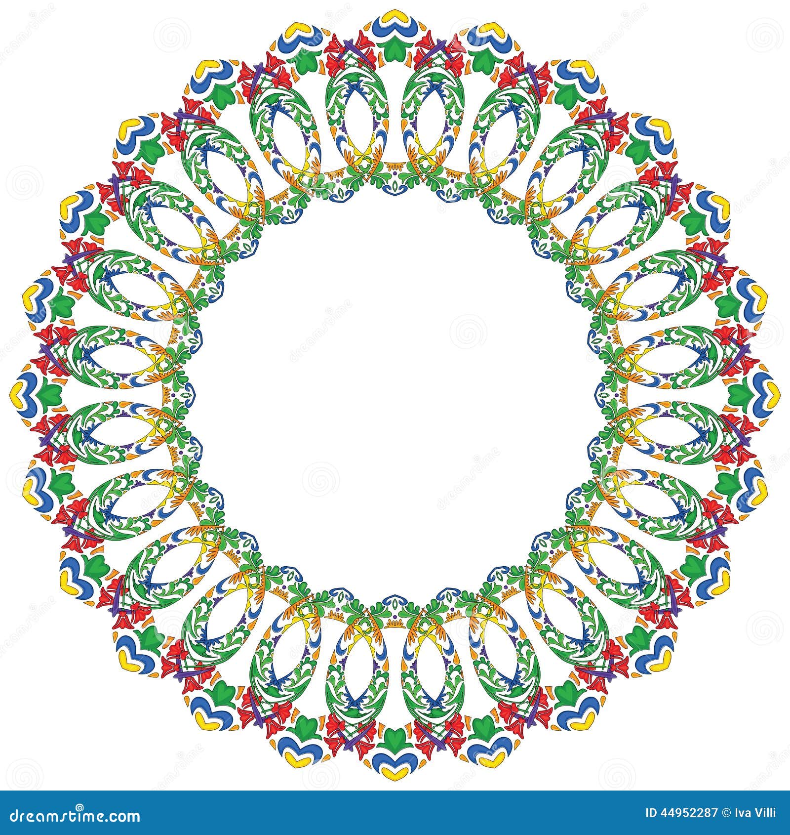 Decorative circle stock vector. Illustration of floral - 44952287