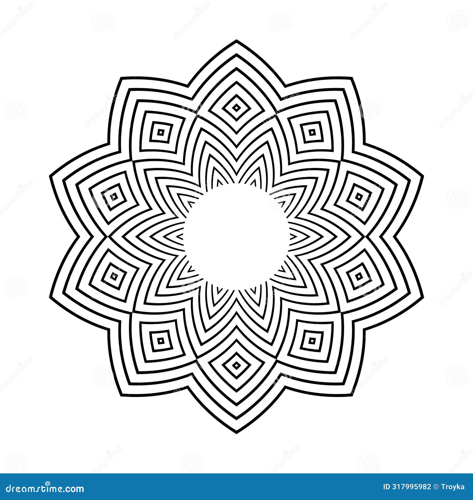 Decorative Circle Radial Pattern. Round Design Element Stock Vector ...