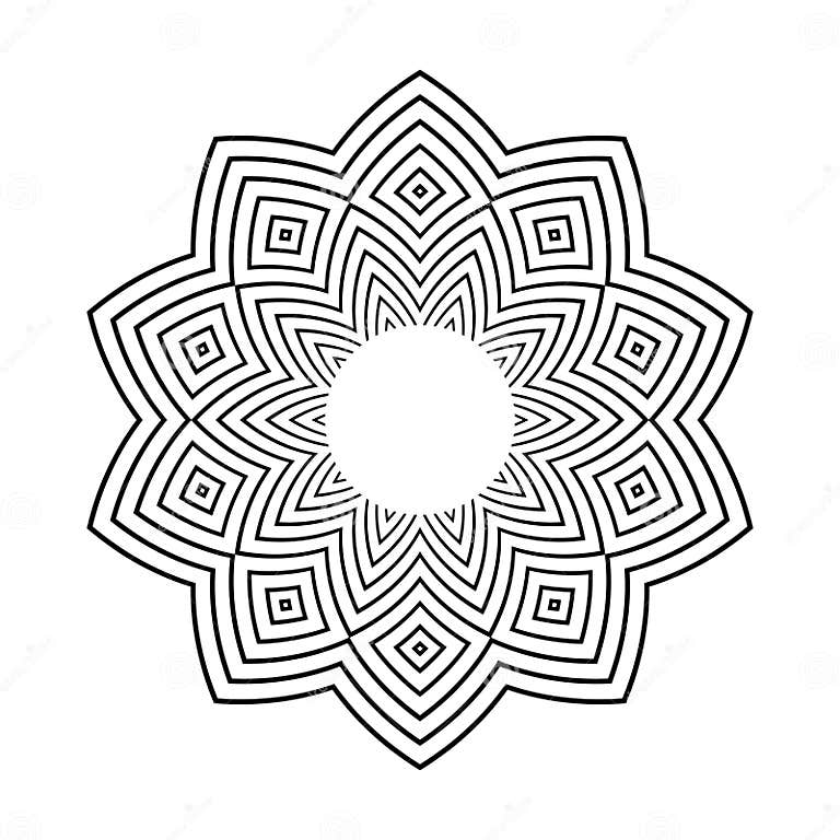 Decorative Circle Radial Pattern. Round Design Element Stock Vector ...