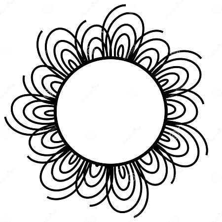 Decorative Circle Ring Flower Stock Illustration - Illustration of ...