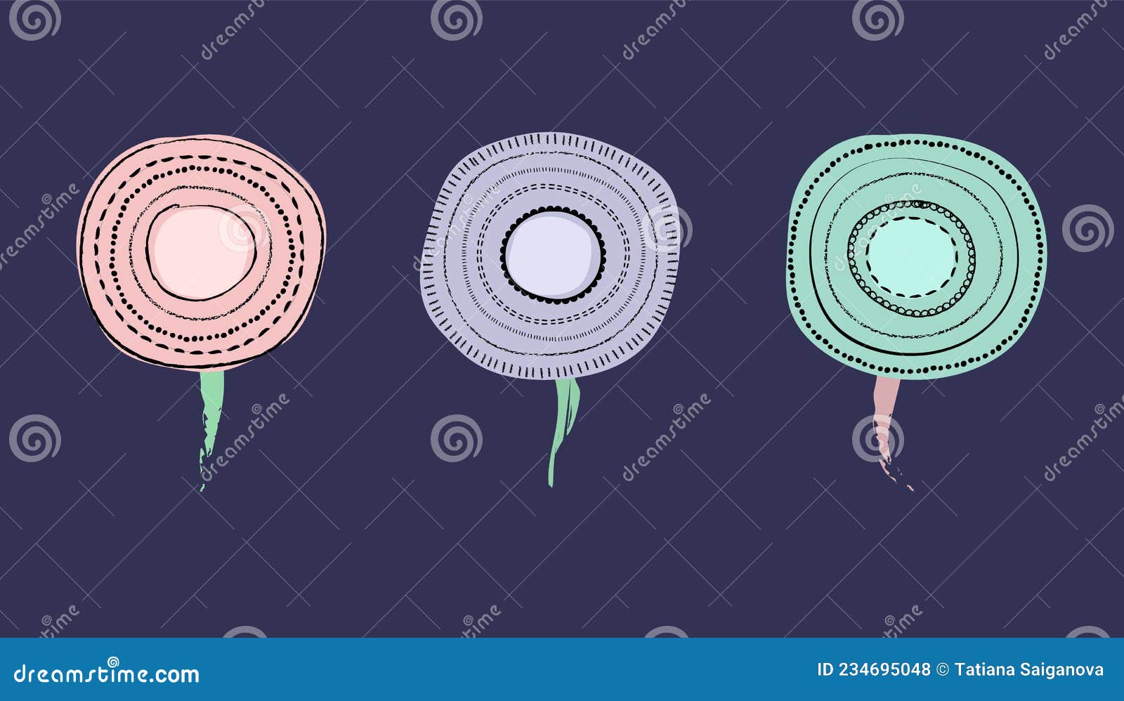Decorative Circles on a Dark Background. Bitmap Picture. Stock Vector ...