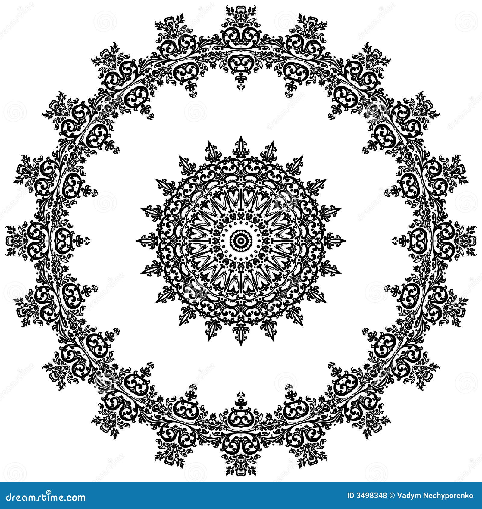 Decorative Circular Pattern Stock Illustration - Illustration of round ...