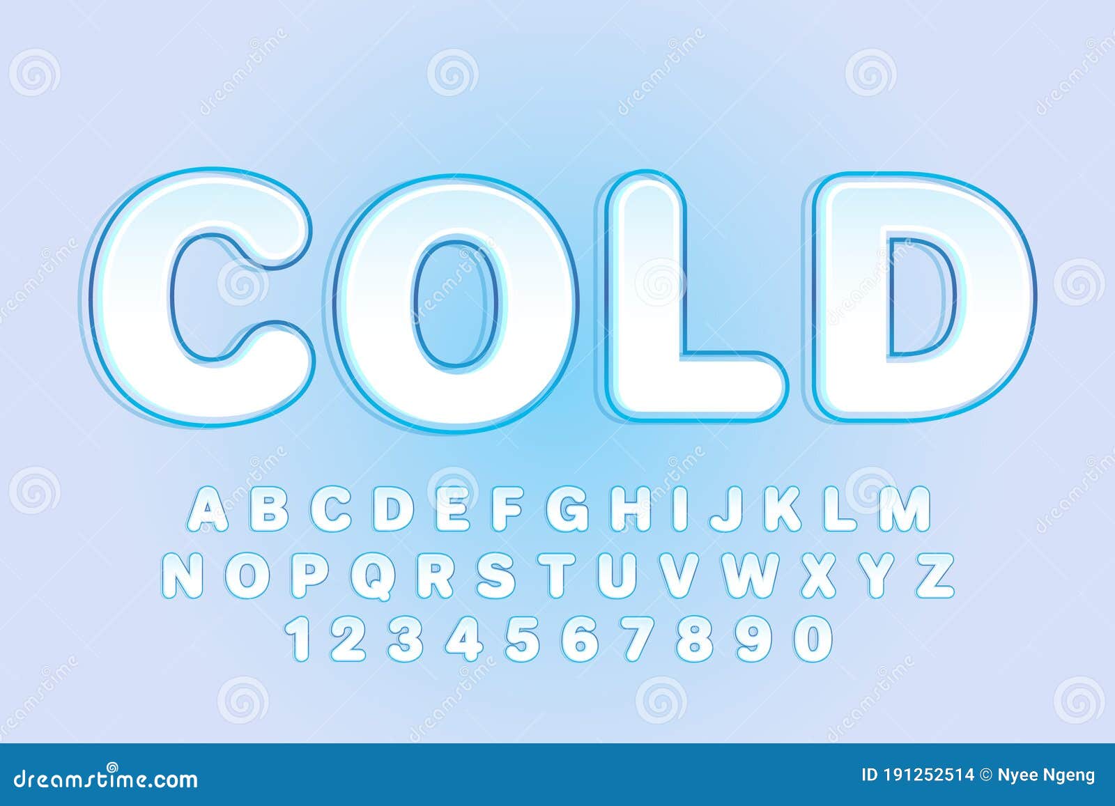Decorative Cold Font and Alphabet Vector Stock Vector - Illustration of ...